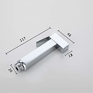 MINJING Bidet Sprayer Kit for Toilet Chrome Wall Mounted Bidet Attachment Faucet Sprayer for Toilet Multifunction for Pet Bath/Personal Hygiene/Bathroom/Closestool,Spring Hose