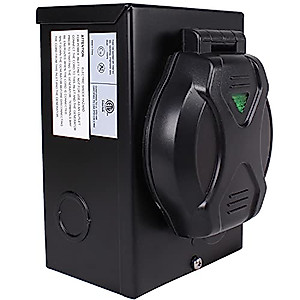 30A/50A Power Inlet Box for Generator, Journeyman-Pro ETL Listed, w/Waterproof Cover,L5-30P,TT-30P,L14-30P,SS-2-50P | 30 or 50 Amp 125/250V | for 3 or 4 Prong Extension Cord (SS-2-50 Black))