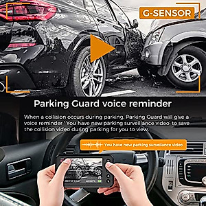 4K Dash Cam, UHD Front 4K & Rear 2K Dual Dash Camera for Cars, 3" IPS 170° Wide Angle Dashboard Camera with 64GB Card and Card Reader, Parking Guard, WDR, Starlight Night Vision,G-Sensor