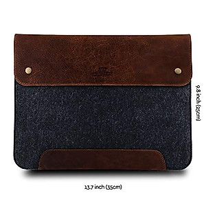 MegaGear Genuine Leather and Fleece MacBook Bag Laptop Sleeve for MacBook Pro and MacBook Air Case - 16 Inch - 15 Inch - 15.5 Inch (M4, M3, M2, M2, M1, Pro & Max) 2020 to 2024 Models