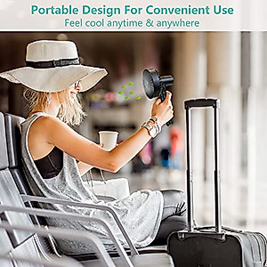 ANBOVES Portable Stroller Fan Battery Operated Mini Handheld Personal USB Fan, Flexible Tripod Clip On Fan with 3 Speeds for Car Seat Crib Bike Camping