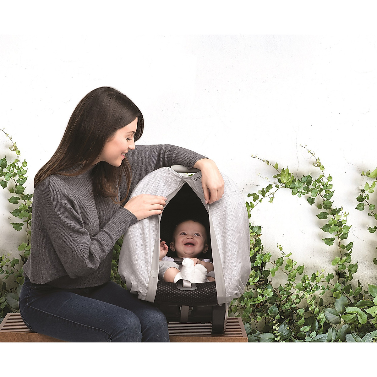 Lulyboo Baby Carrier and Baby Car Seat Cover - Stretchy and Breathable Carseat Canopy Fits All Infant Seats and Protects Your Child From Sun and Wind - Easy To Remove - Machine Washable