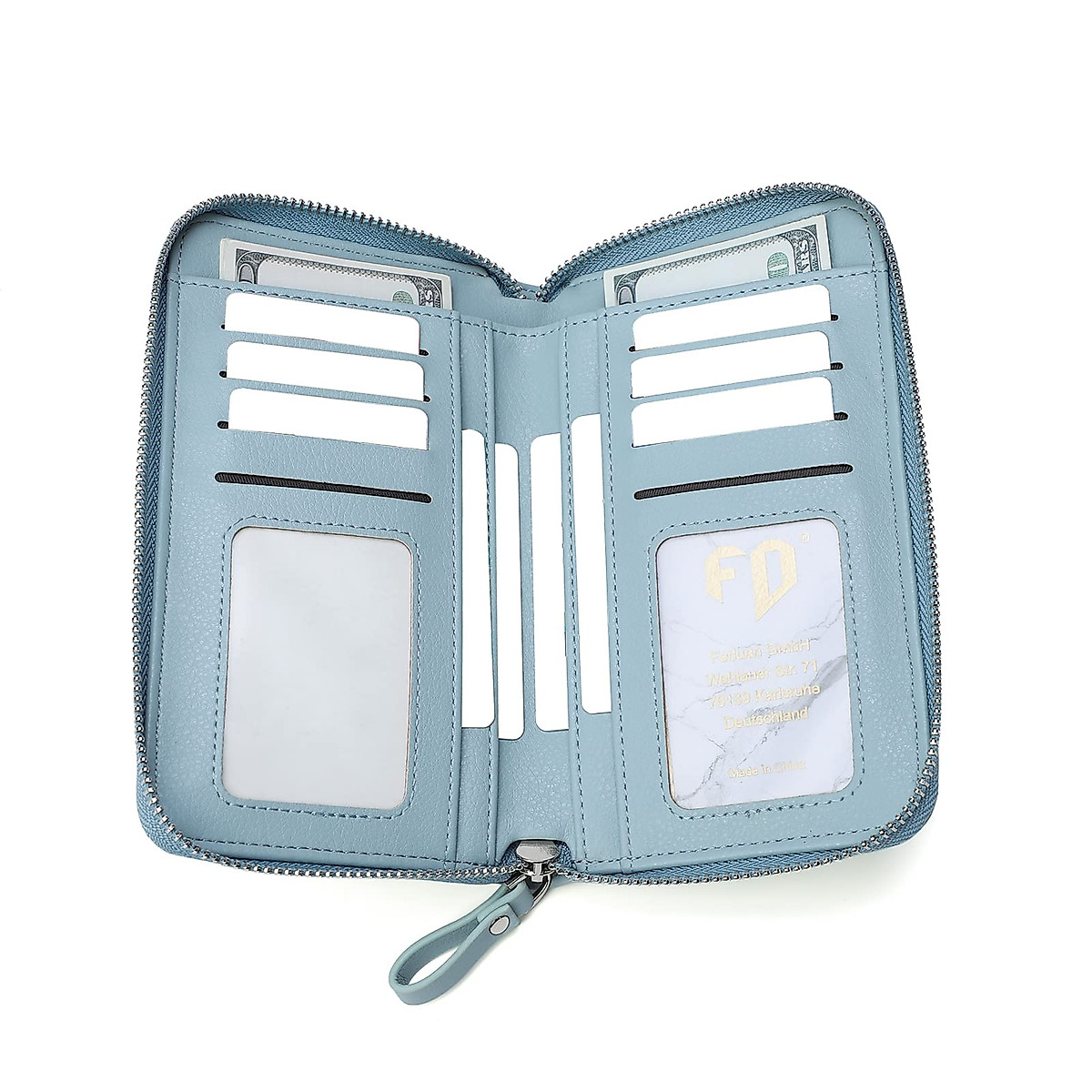 myfriday Small Wallet for Women PU Leather Phone Checkbook Organizer Zipper Coin Purse