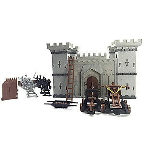Medieval Castle Toy, Castles Knights Soldiers Model Kit Knight Figures Playset Fort Building Kit, DIY Assembled Castle Model Set, Playset Gifts(Type A)