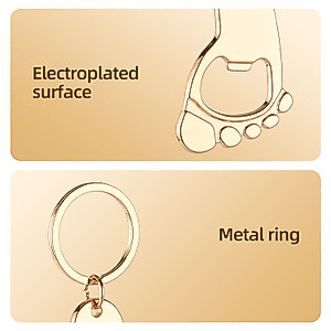 50 Pack Bottle Opener Baby Shower Favors,Souvenirs,Decoration Supplies, Footprint Keychain Bottle Opener Birthday Party Favor Wedding Bridal Shower Party Favor for Guests (Blue, 50)