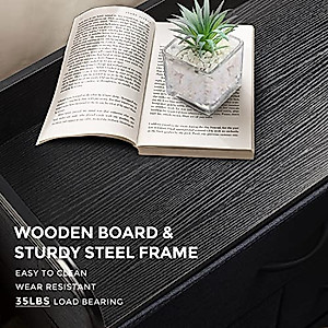 ZSEDP Dresser with 7 Drawers Chest of Drawers 3-Tier Organizer Unit with Steel Frame Wood Top Easy Pull Fabric Bins Storage Dresser