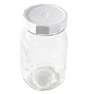 Masontops Tough Tops - Ball Wide Mouth Mason Jar Lids Plastic Leakproof - BPA-Free White Plastic Mason Jar Lids - Reusable Dry Canning Lids fit Ball Jars (Ball Mason Jars not included)
