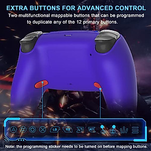 YU33 Ymir Controller for PS4 Controller, Elite Control Remote Fits Playstation 4 Controller, Scuf Wireless Controllers de PS4 Mapping/Turbo/1200 mAh Battery, Pa4 Controller for PS4/Steam/PC Purple