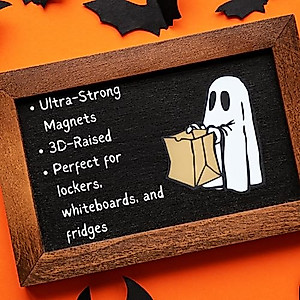 Halloween Decorative Fridge Magnets | Perfect Spooky Halloween Party Decorations | Made in USA (Ghost Trick or Treat)