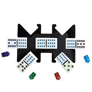 Front Porch Classics | Double 12 Colored Dot Dominoes Set On-The-Go Travel Storage Tin, 2 to 8 Players Ages 8 to 99