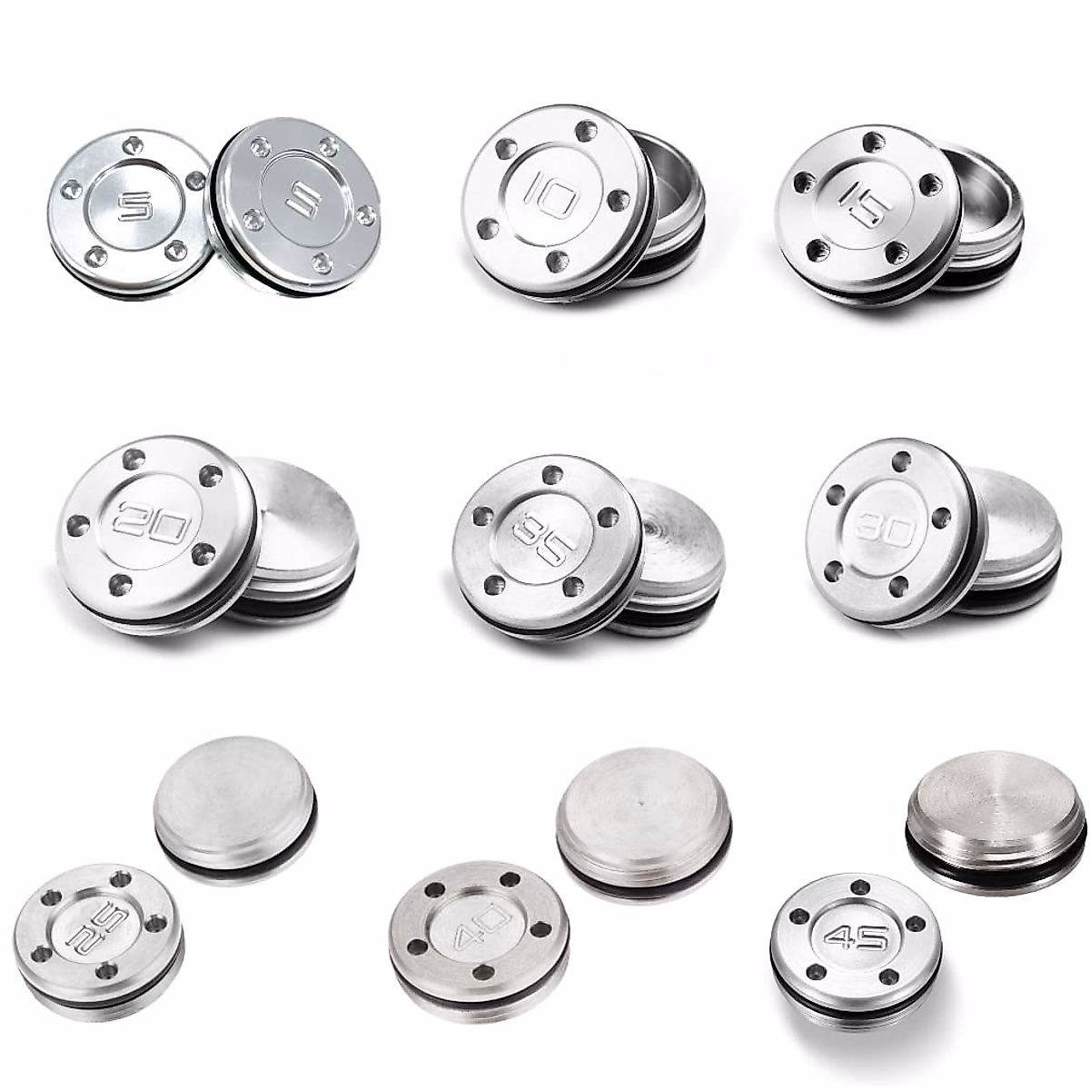 ROYMADE Golf Weights for Newport Putter 5g/10g/15g/20g/25g/30g/35g/40g/45g 1 Pair (2pcs) Sliver Golf Club Head Weights for Newport Putters Golf Accessories 5g