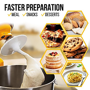 PartsBroz K45DH Dough Hook - Compatible with KitchenAid Tilt-Head Stand Mixer 4.5 Quart and 5 Quart Bowel Fits KSM95 KSM150PS K45SS KSM97 KSM150 KSM96 KSM90 KSM75 K45SSWH K45