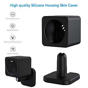 HOLACA Silicone Skin for Wyze Cam OG/OG Telephoto - Come with Quick Wall Mount Bracket - Anti-Scratch Protective Cover - Extra Protect Wyze Camera (Black, 1pack)