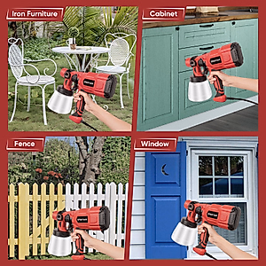 Paint Sprayer, 700W HVLP Electric Spray Paint Gun, 4 Copper Nozzles & 3 Patterns, Easy to Spray, Paint Sprayers for Home Interior and Exterior, Furniture, Fence, Walls, DIY Works, Ceiling, Cabinets