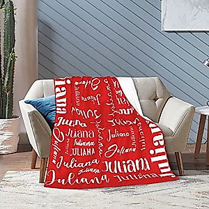 Personalized Name Blanket for Women Men 50x60inch Custom Throw Blanket with Name, Throw Blanket Gift for Mom, Dad, Grandma, Daughter, Flannel Blanket with Name Text Gift for Birthday Mothers Day