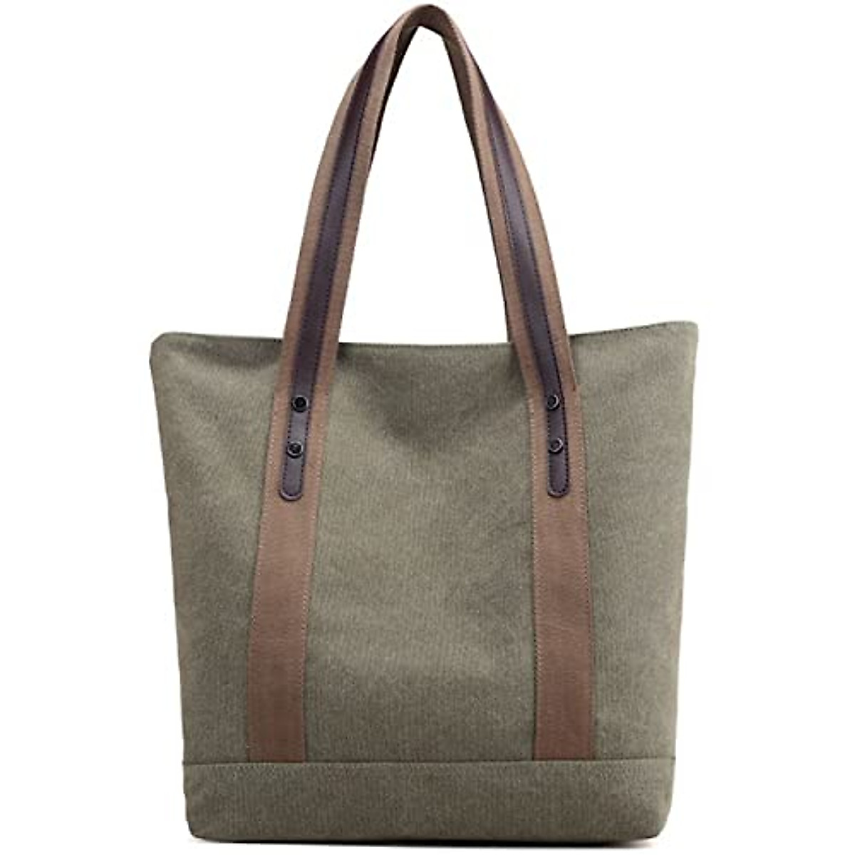 Women's Canvas Handbags Shoulder Bags Men Retro Casual Tote Work Purses (Army Green)