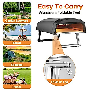 Geek Chef Outdoor Pizza Oven Pizza Grilling 12'' Portable Gas Oven, Outside Pizza Maker Use Gas Power for Propane Pizza Oven Outdoor Grill, with Pizza Oven Accessories