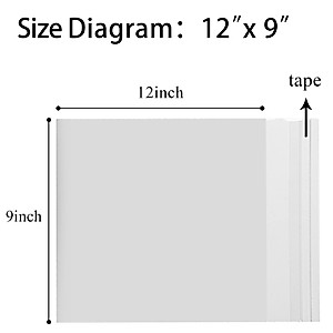 Crystal Clear Resealable Recloseable Cellophane/SelfSeal Bags for Bakery, Snacks, Candle, Soap, Cookie, Jewelry, Cards.(100 Pack) (9''X12'')…