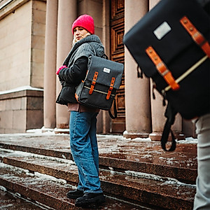 Modoker Vintage Laptop Backpack for Women Men,School College Backpack with USB Charging Port Fashion Backpack Fits 15.6Inch Notebook, Grey