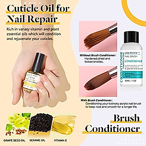 Acrylic Powder And Liquid Set, LOUINSTIC Acrylic Nail Kit Acrylic Nail Powder With Acrylic Nail Brush Cleaner Primer Nail Rhinestones Glue Gel All-in-one Nails Kit Acrylic Set de uñas acrílicas