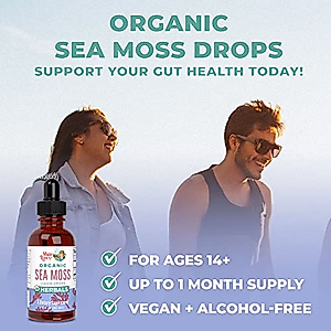 MaryRuth's Irish Sea Moss Liquid Drops | Sugar Free | SeaMoss for Gut Health and Immune Support | Formulated for Adults & Kids Ages 14+ | Unflavored | Vegan | Non-GMO | Gluten Free | 1 Fl Oz