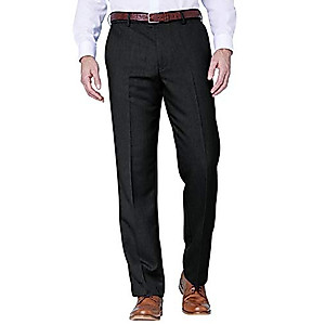 Farah | Men's | Hidden Stretch Waistband Pants | Stylish Comfort & Flexibility in Men's Tailored Slacks | Black