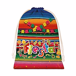 Doreen's Boutique Fiesta Gift Bags, Taco Llama Cactus,Mexican Themed Fiesta Party Decorations, Supplies – 5 Pcs per Pack(BGS-A008)