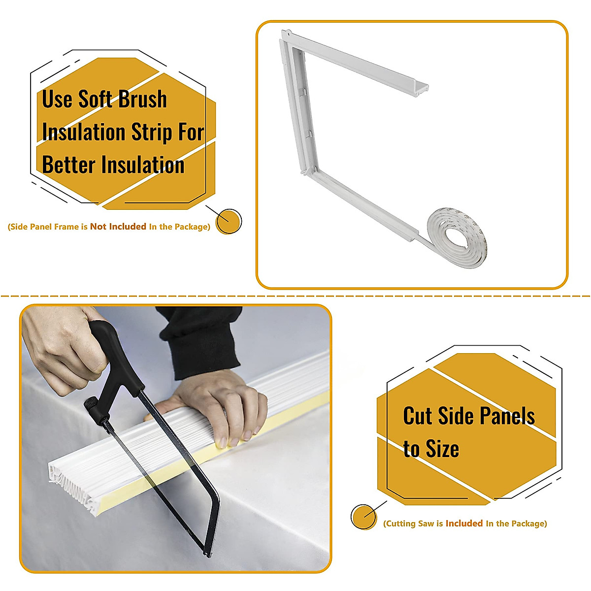 LBG Products Window AC Insulating Side Panel Kit Fits for Window Air Conditioner Units Replacement Screen,17" H x 10" W, 2 Pack,White
