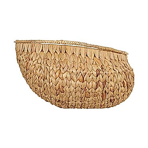 Household Essentials Brown Woven Wicker Flower Basket with Handles | Natural Hyacinth