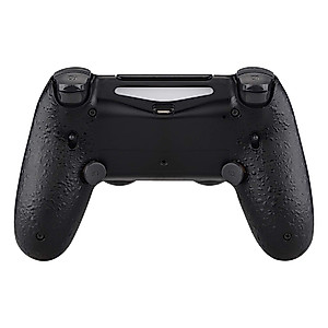 eXtremeRate Textured Black Dawn 2.0 FlashShot Trigger Stop Remap Kit for PS4 CUH-ZCT2 Controller, Upgrade Board & Redesigned Back Shell & Back Buttons & Trigger Lock for ps4 Controller JDM 040/050/055
