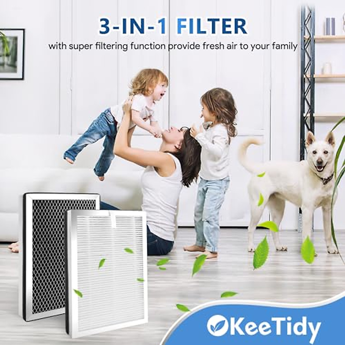 KeeTidy 25 Replacement Filters Compatible with MA Air Puri-fier 25 Series B1/S1/W1, H13 True HEPA Filters, 3 in 1 Pre-Filters, 2 Set