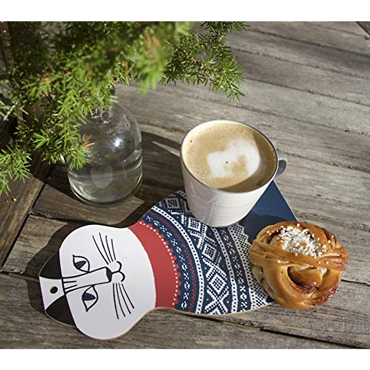 Marius Trulls Lisa Larsson Pattern Cat Shape Kitchen Chopping Cutting Board/Sandwich Tray - Opto (Red)