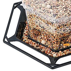 Jealoeur Bird Feeders for Outside Bird Feeder, with a Latch Feature,Retractable Bird Feeder, Wild Bird Seed for Outside Feeders for Outside and Garden Decoration Yard for Bird Watchers (Black)