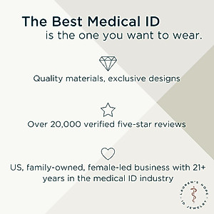 Lauren's Hope Gold Legacy Rope Medical Alert Bracelets for Women, Gold Chain Medical Bracelet for Diabetes, Heart Disease, Allergies, Custom Engraved, Medical ID (Gold, Bracelet Size = 7 inches)