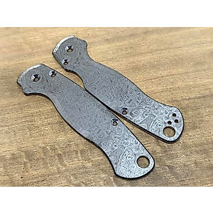 Alien Black engraved Titanium Scales for Spyderco Paramilitary 2 PM2