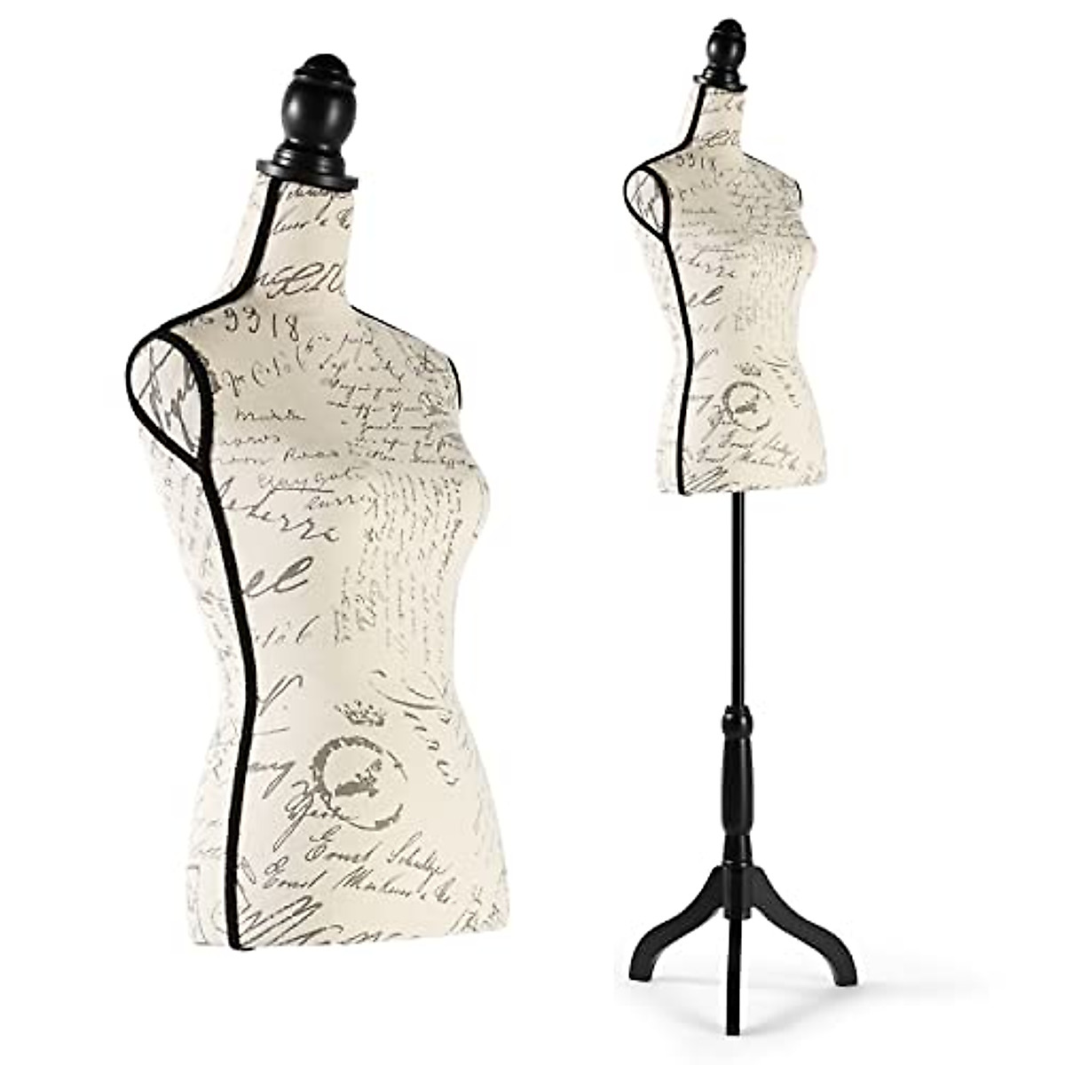 DRDINGRUI Standing Female Mannequin Body, Height Adjustable from 52'' to 67'', Pinnable Dress Form with Tripod Base for Dress Jewelry Display