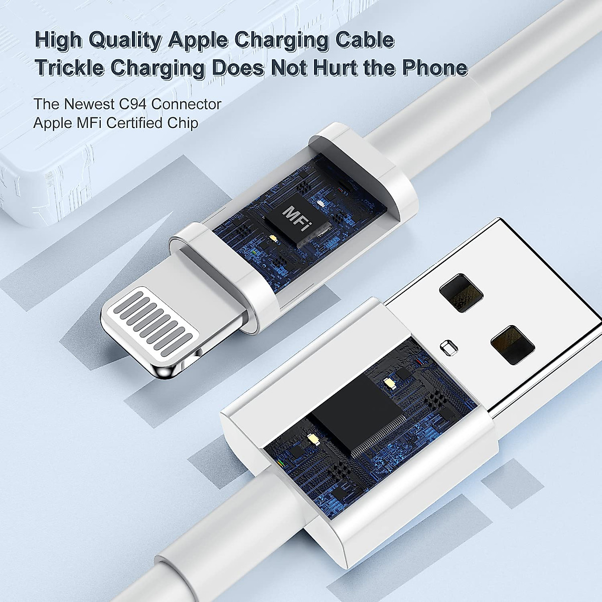 10ft Apple Charger Cable, Long Apple Lightning to USB Cable 10 Feet,Fast iPhone Charging Cord 10 Foot for Apple iPhone 14 Pro Max/14 Plus/14/13/12/11 Pro/11/XS MAX/XR/8/7/6s/6/5S/SE iPad Original