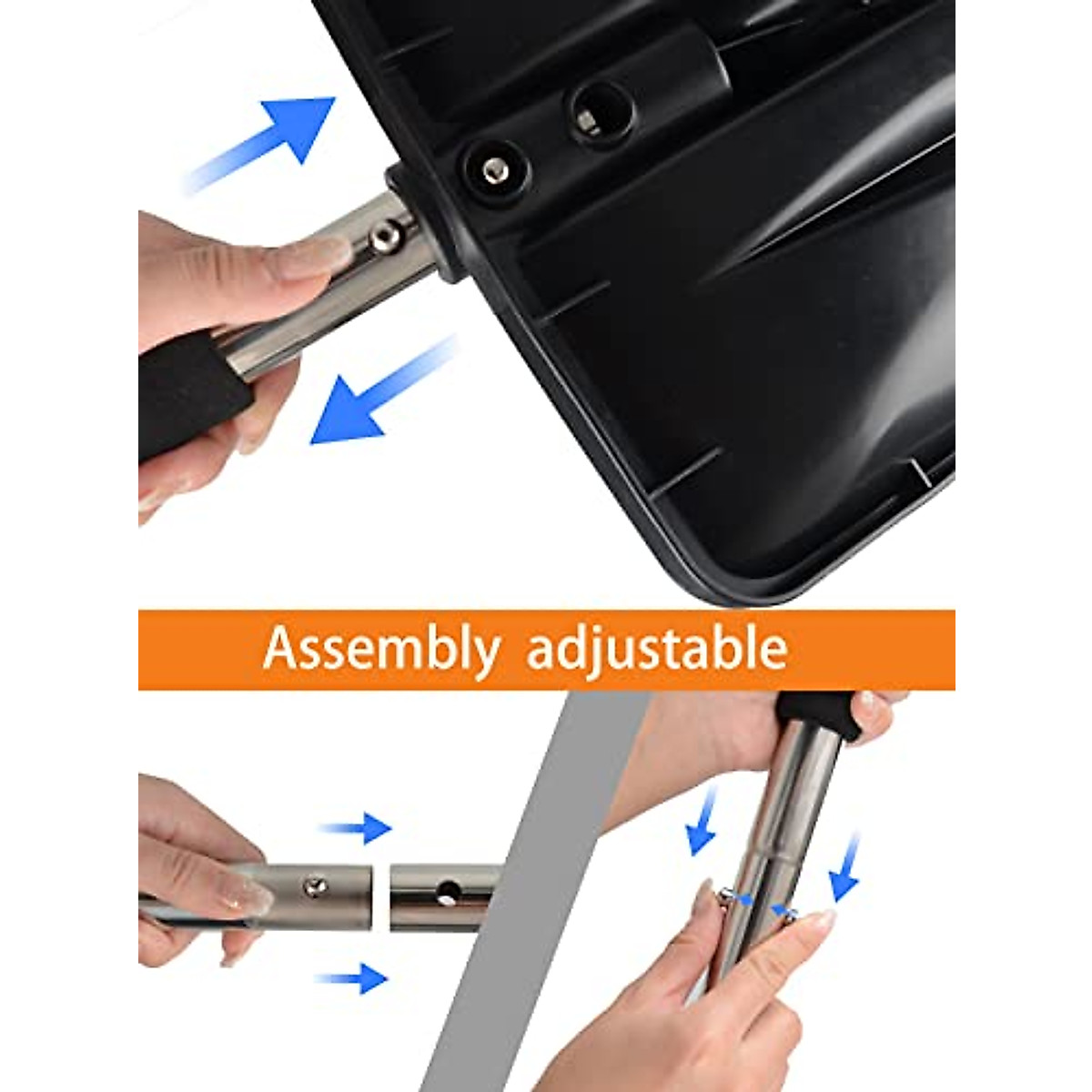 3-in-1 Snow Shovel with Ice Scraper & Snow Brush, Multifunctional Emergency Snow Shovel Kit, 3 Piece Portable Snow Shovel Removal Kit for Car and Truck, Camping and Outdoor Activities