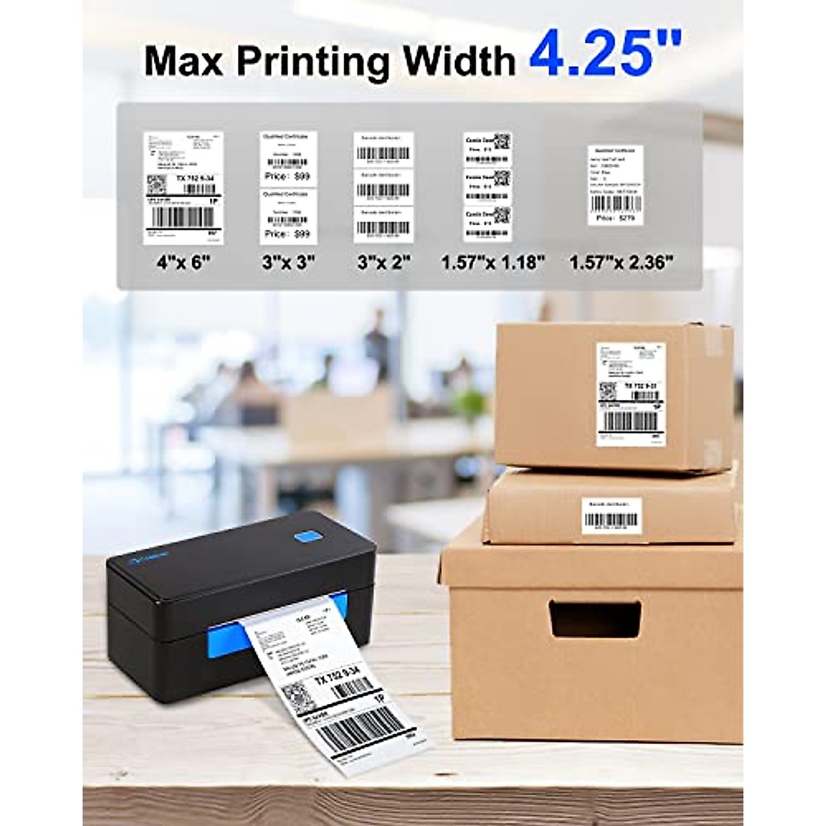 CLABEL Thermal Label Printer, 4x6 Shipping Label Printer for Small Business Shipping Packages, Compatible with Amazon, Ebay, Etsy, Shopify, FedEx, UPS, etc, Support Windows,Mac, CT428S