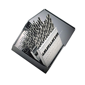 Chicago Latrobe 49916#1-#60 Bright Finish High Speed Steel Jobber Length Twist Drill Bit Set (60-Piece Set)