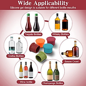 15Pcs Silicone Wine Stoppers,Leak Proof Wine Bottle Caps,Reusable Beer Bottle Cover,Airtight Seal Decorative to Preserve Wine And Beer Fresh,Gifts for Wine Lovers