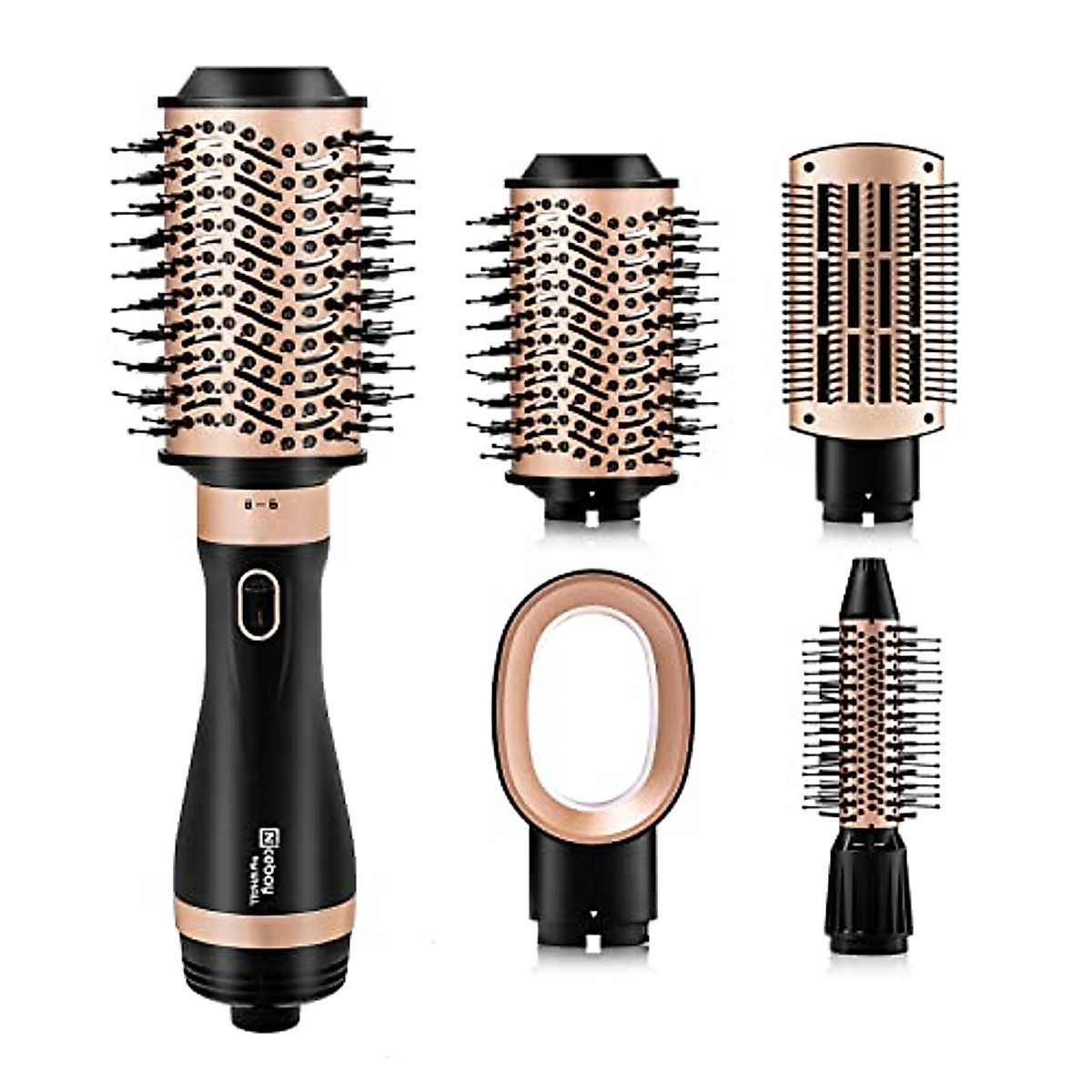 Hair Dryer Brush, Nicebay 4 in 1 Hot Air Brush for Straightening/Curling/Drying, One-Step Blow Dryer Brush & Volumizer with Ceramic Coating, 3 Temperature Settings, Detachable Design for Travel Salon