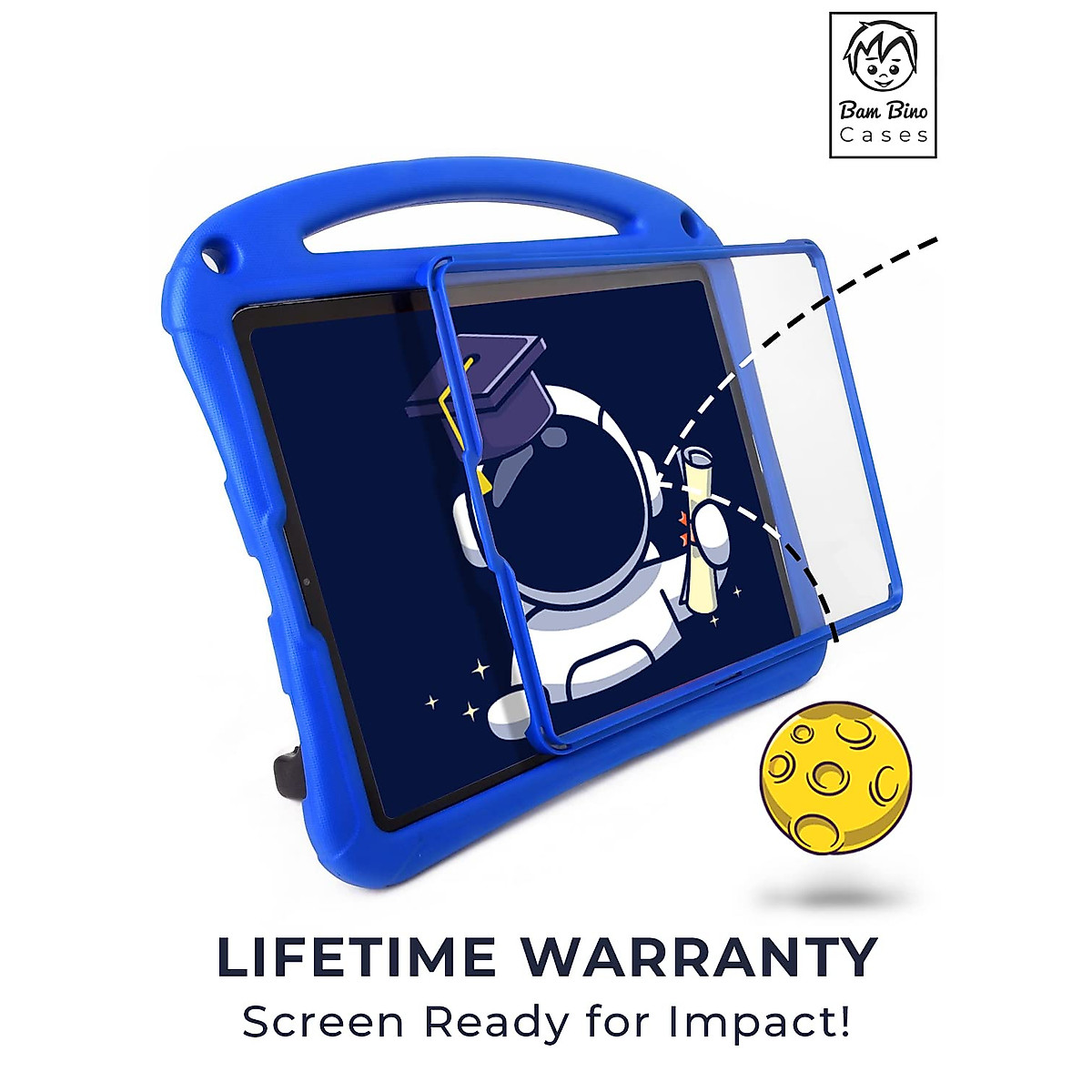 Bam Bino Space Suit - iPad 11 Pro Case, iPad Pro 11 Case for Kids, iPad Air 10.9 Case, iPad Air 5/ 4 Case, 2022 iPad Pro Case, iPad Air 4th Generation Case Kids, iPad Case Pencil Holder