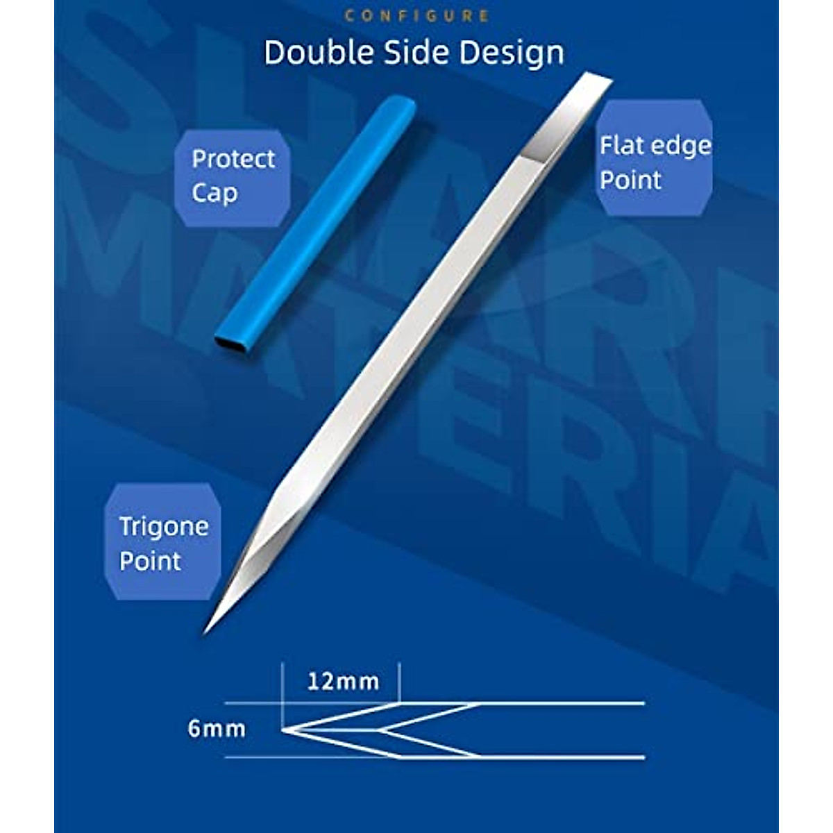 ANSAI Double Edge Chisel, Trigone Enlarge Panel Line, Flat Repair C-Side Versatile Modeling Tools Scriber Carved For Hobbies Mecha Military Miniature Scale Model Kit