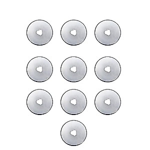 10 Pack 28mm Rotary Cutter Blades - Replacement Rotary Blade for Quilting, Scrapbooking, Sewing - Sharp and Durable Titanium Blade - Fabric Wheel Roller - 28mm Size