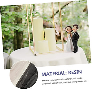 Toyvian Wedding Doll Ornaments Couple Sculpture Lovely Cake Decor Wedding Cake Decorations Rustic Cakes Toppers Delicate Couple Figure Wedding Cake Figurine Groom Desktop China Bride Resin