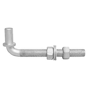 Wulankd 2Pcs 6 inch Heavy Duty J-Bolt Gate Hinge with 5/8" for Chain Link Fence, Galvanized Steel Post Gate Hinges for Farm Gate Hardware, Nuts & Washers Included