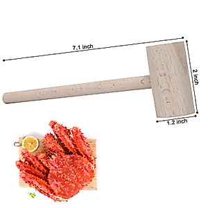 16Pcs Wooden Crab or Lobster Mallets, Nature Hardwood Hammers