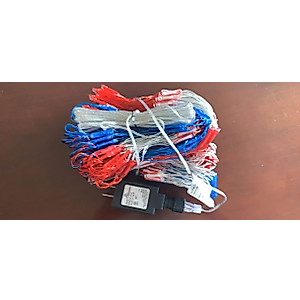 Twinkle Star American Flag Patriotic Lights (Super Larger & Safer), Outdoor Lighted USA Light String Waterproof Hanging Ornaments for Independence Day, July 4th, National Memorial Day