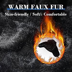 Twistover 2 Pcs Trapper Hat Furry Ushanka Russian Hat Warm Fluffy Hat Windproof Winter Hat Earflap Ski Hunting Hat Men Women(Black)